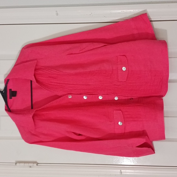 Sara Isabella | Tops | Sara Isabella Top Linen Buttondown Jacket Blouse ...